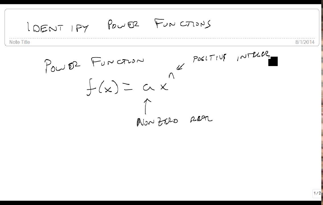 Identify Power Functions - YouTube