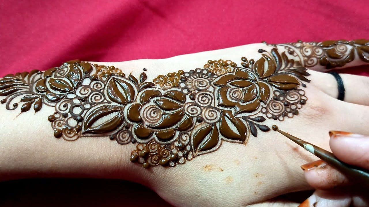 🌼Viral Dubai Style Mehndi Design | Patti wali Mehndi | Dubai Henna ...