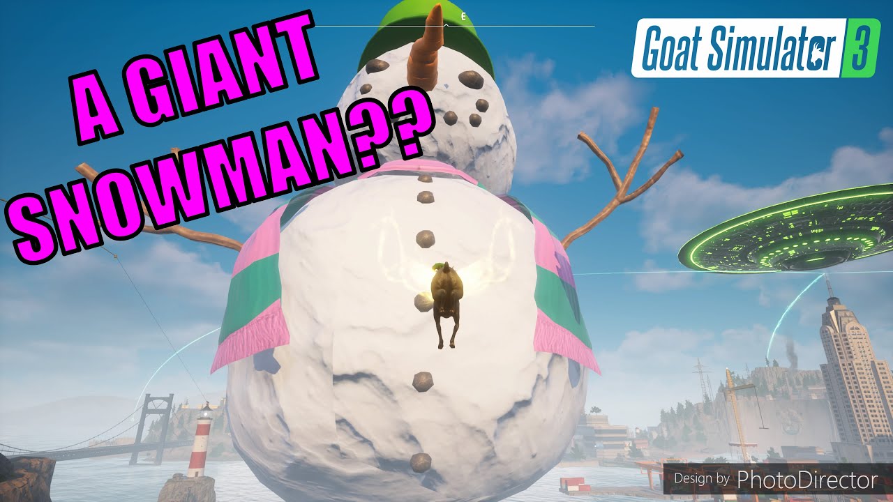 Making the BIGGEST SNOWMAN!! Goat Simulator 3 Holiday Update! - YouTube