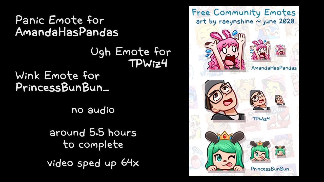 Panic, Ugh, and Wink Emotes for Twitch Streamers ~ Art by RaeynShine ...