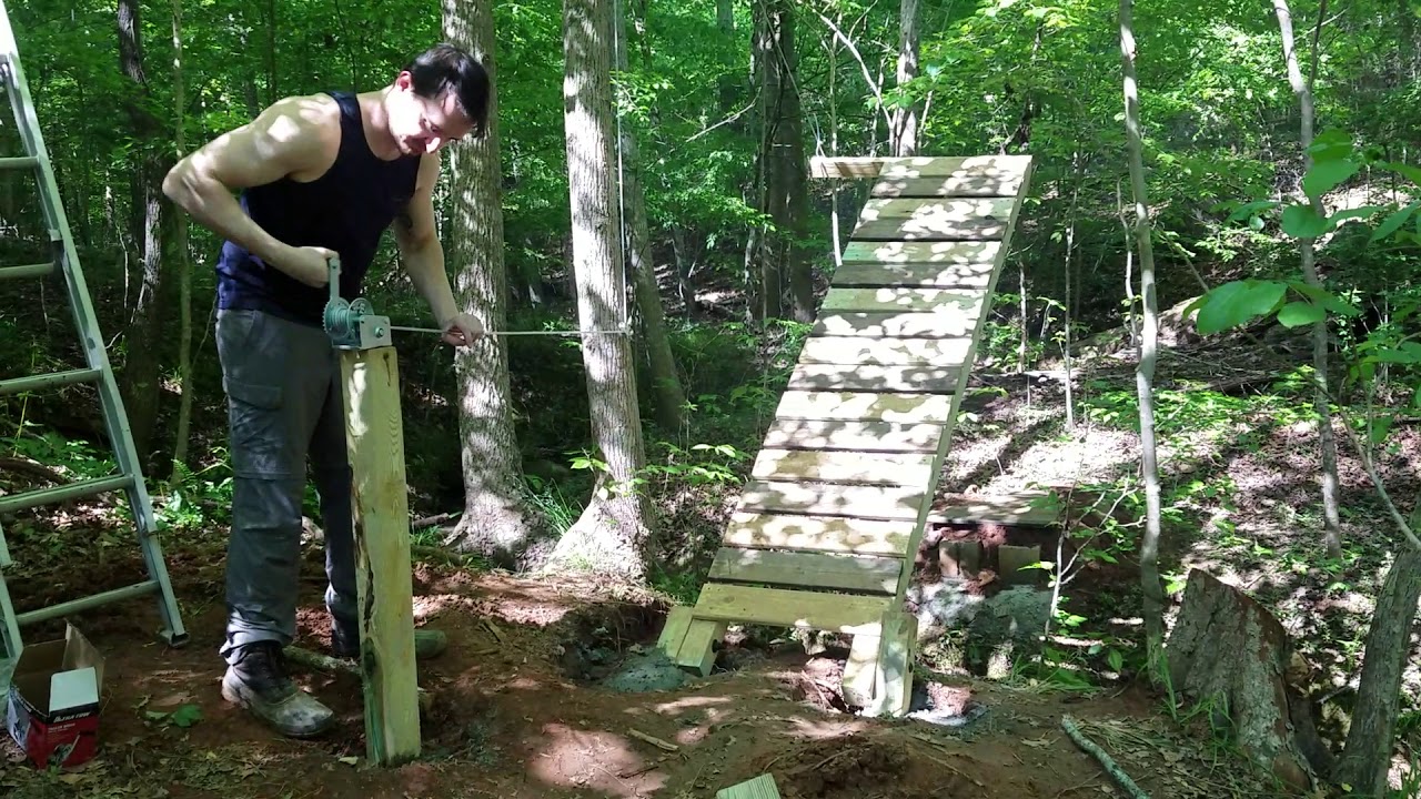 Homemade drawbridge - first test run - YouTube