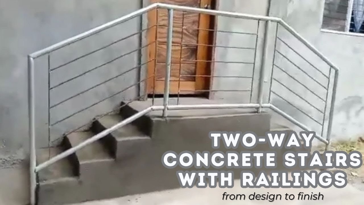 VLOG 21 | Two way Concrete Stairs with Railings • Construction - YouTube