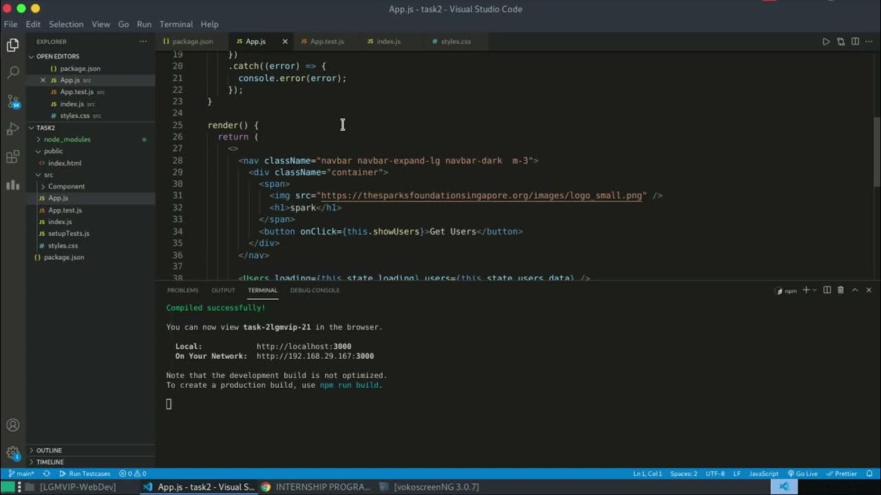 LGM-VIP task-2 React app - YouTube