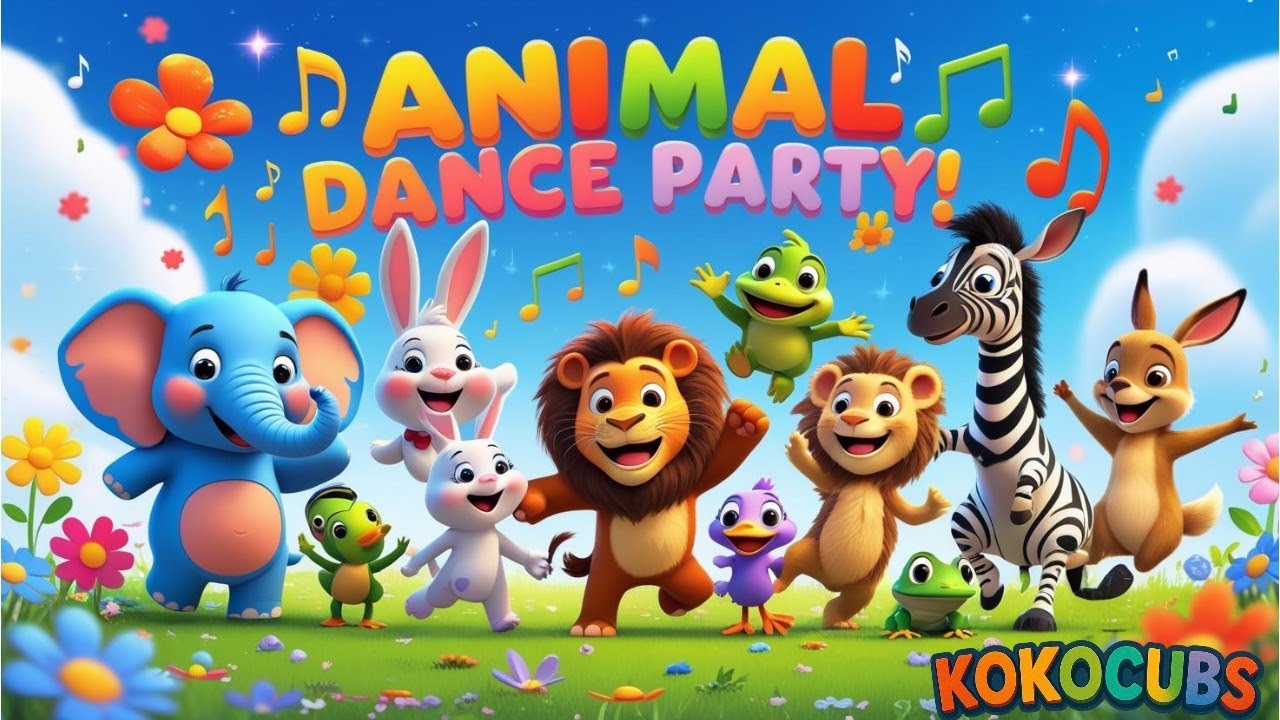 Animal Dance Party Song For Kids| Fun Dance And Music Rhyme for Kids ...