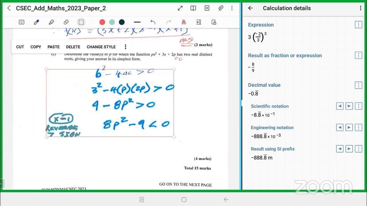 CSEC Add Maths 2023 Paper 2 Solutions Question 1 - YouTube