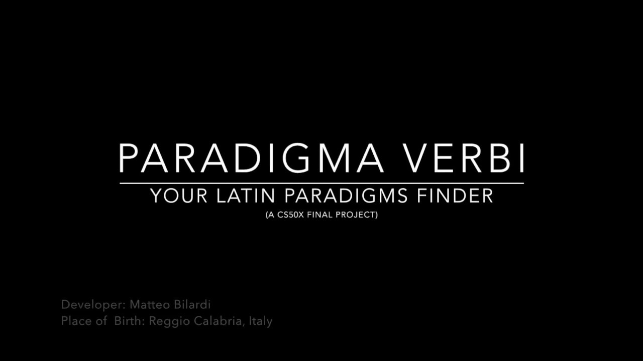 Paradigma Verbi: Your Latin Paradigms Finder - YouTube
