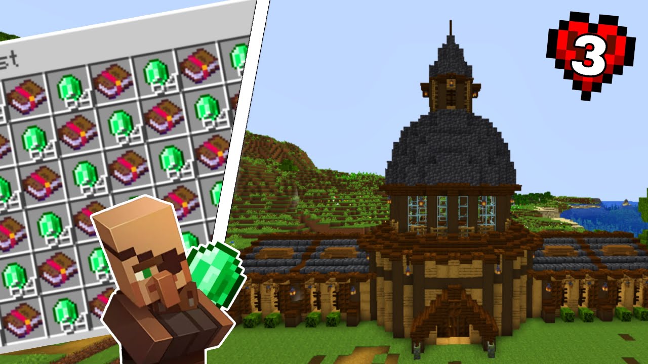 I built a MEGA TRADING HALL in Minecraft Hardcore (#3) - YouTube