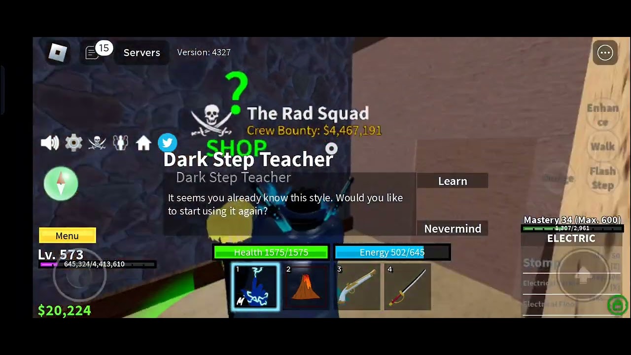 Cara untuk mendapatkan dark step (fighting style) - YouTube