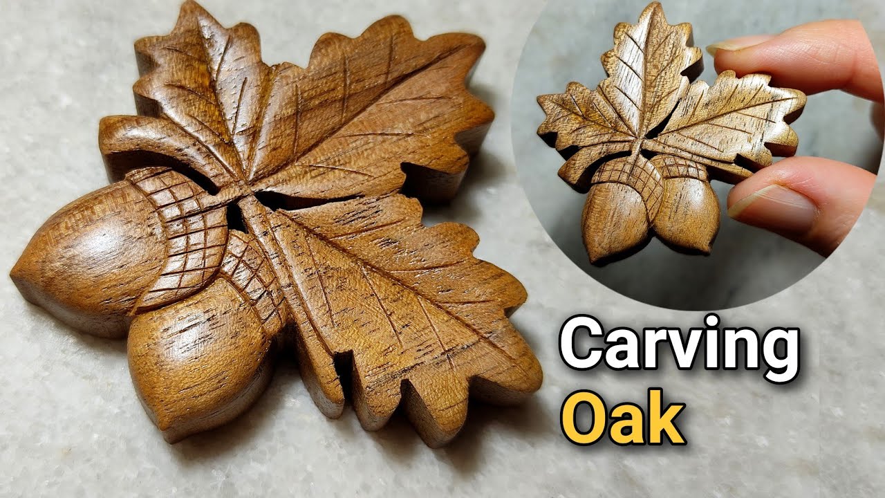 How to Carve a Beautiful Oak | Wood Carving Tutorial for Beginners 🌰 ...