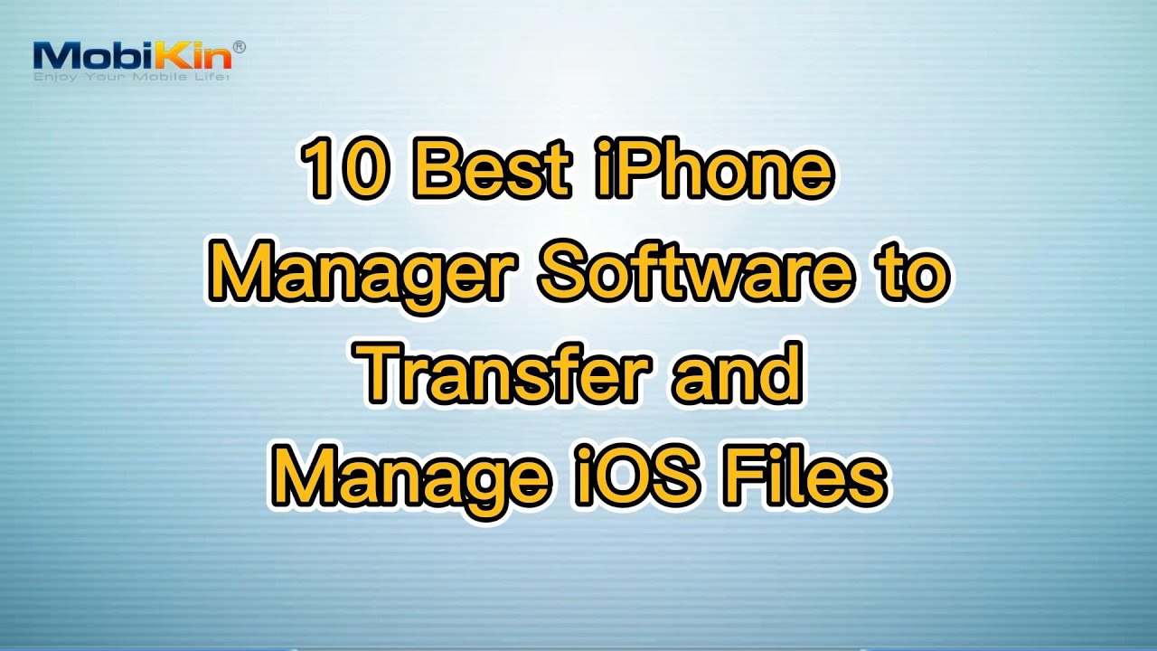 10 Best iPhone Manager Software to Transfer and Manage iOS Files - YouTube
