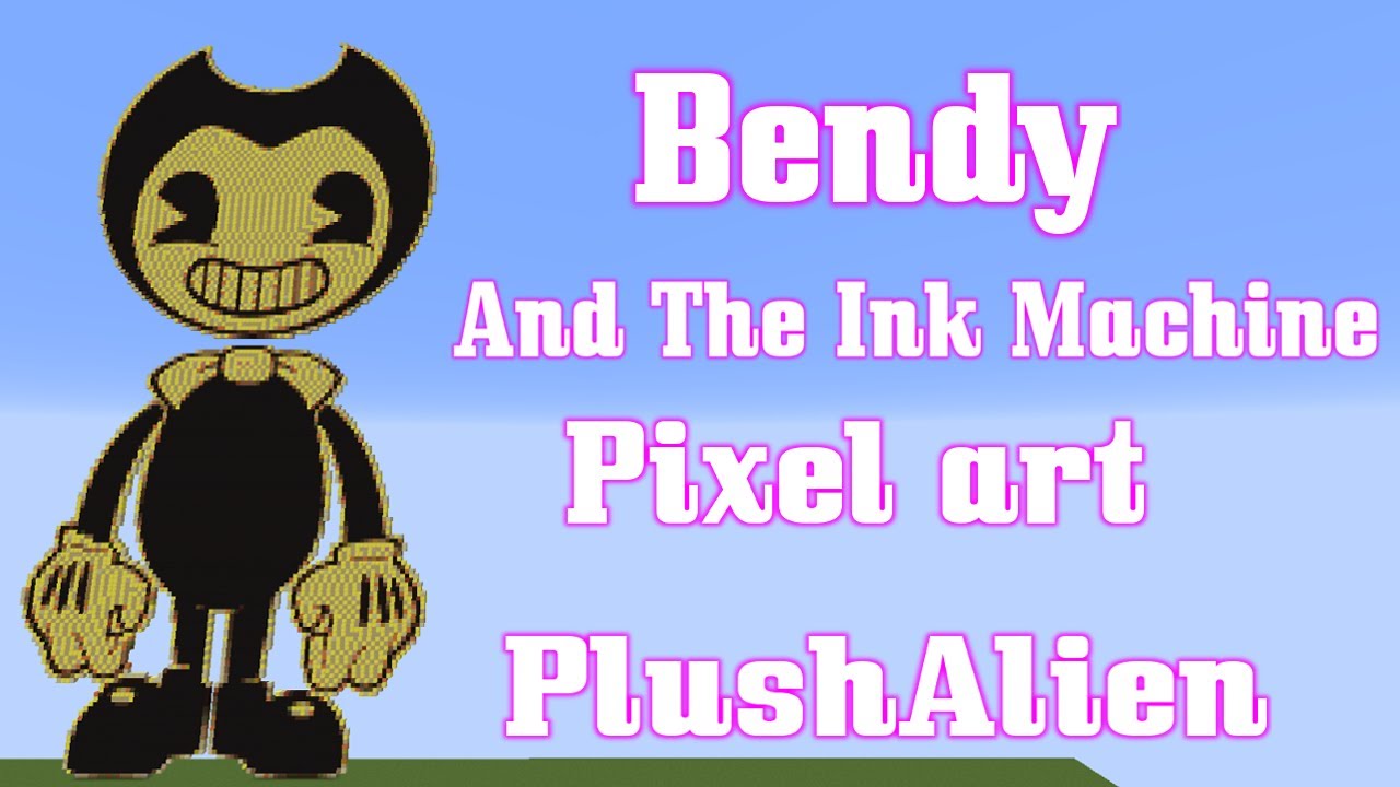Minecraft Pixel Art SpeedBuild | Bendy and the Ink Machine - YouTube