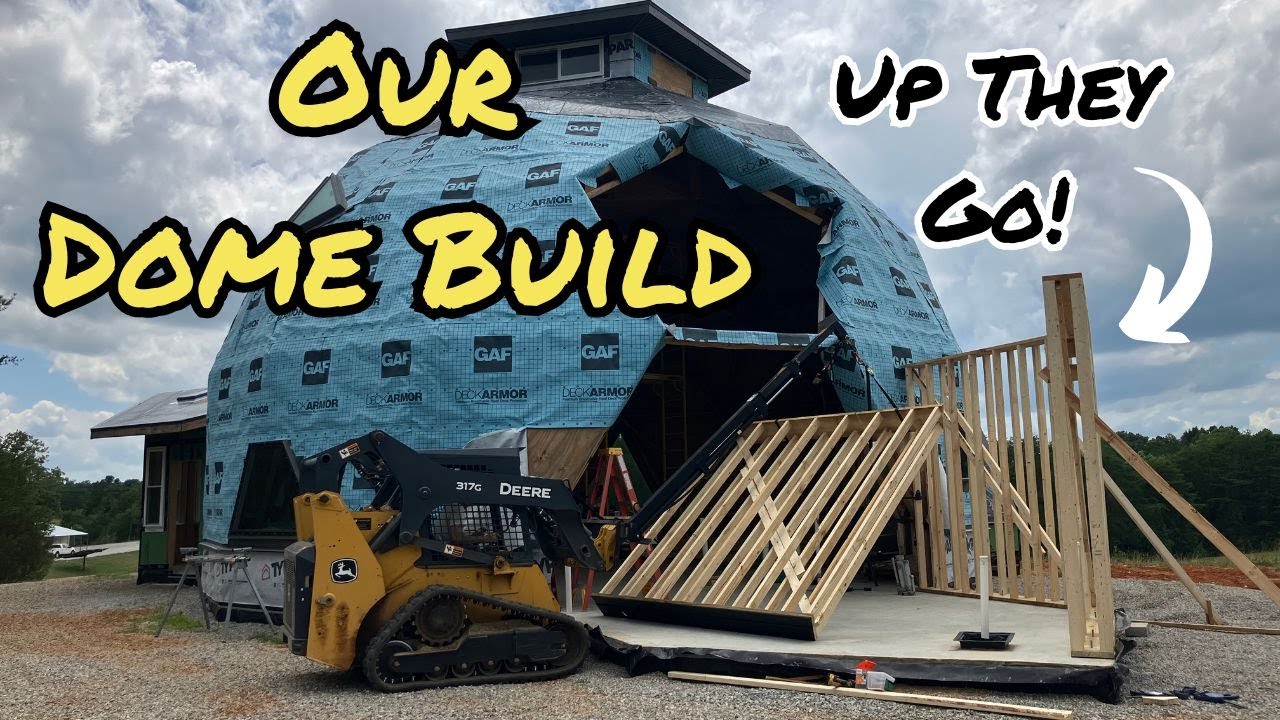 Our Dome Build...Putting Up Walls For Our Two-Story Extension - YouTube