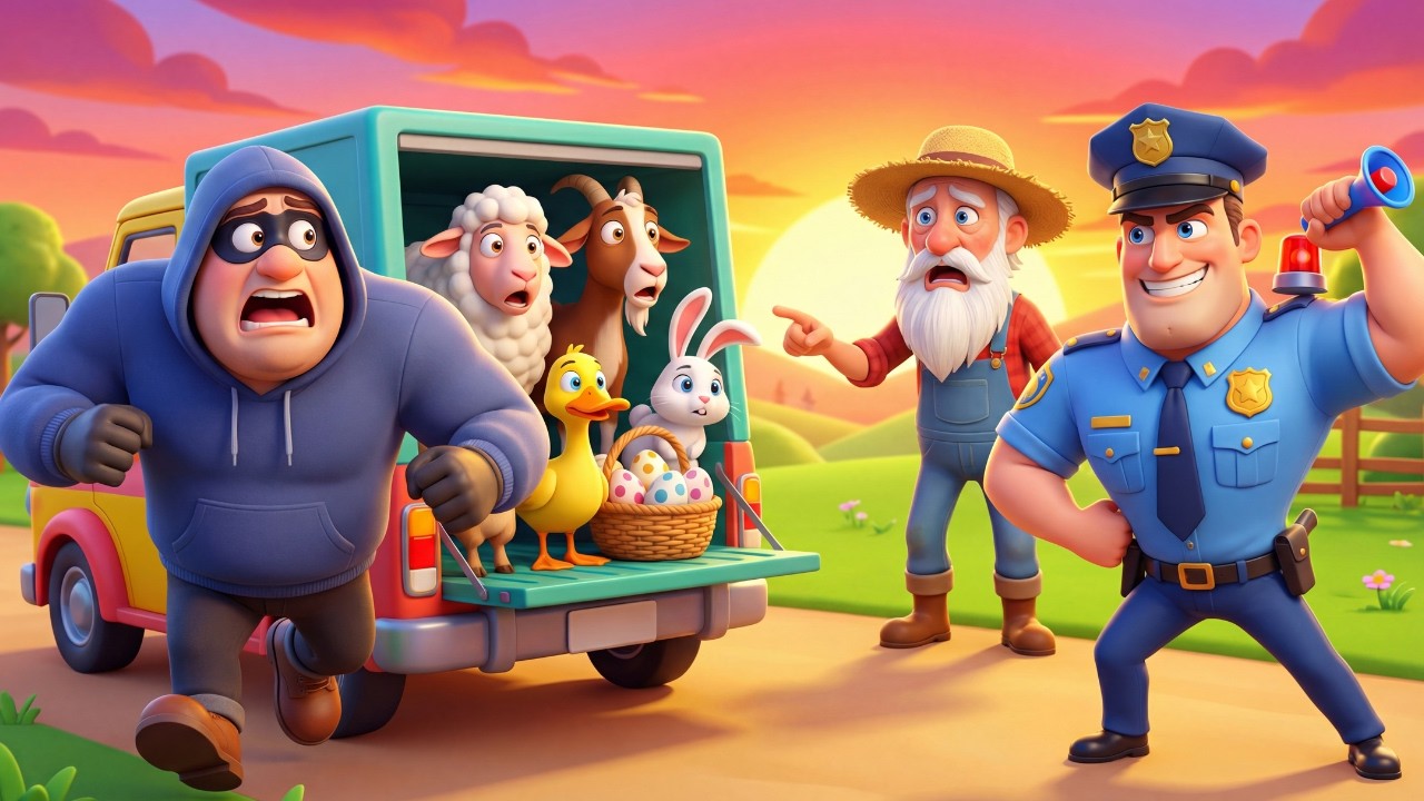 Thief at the Farm! 😱 | Police Save Old MacDonald | Kids Cartoon Story ...