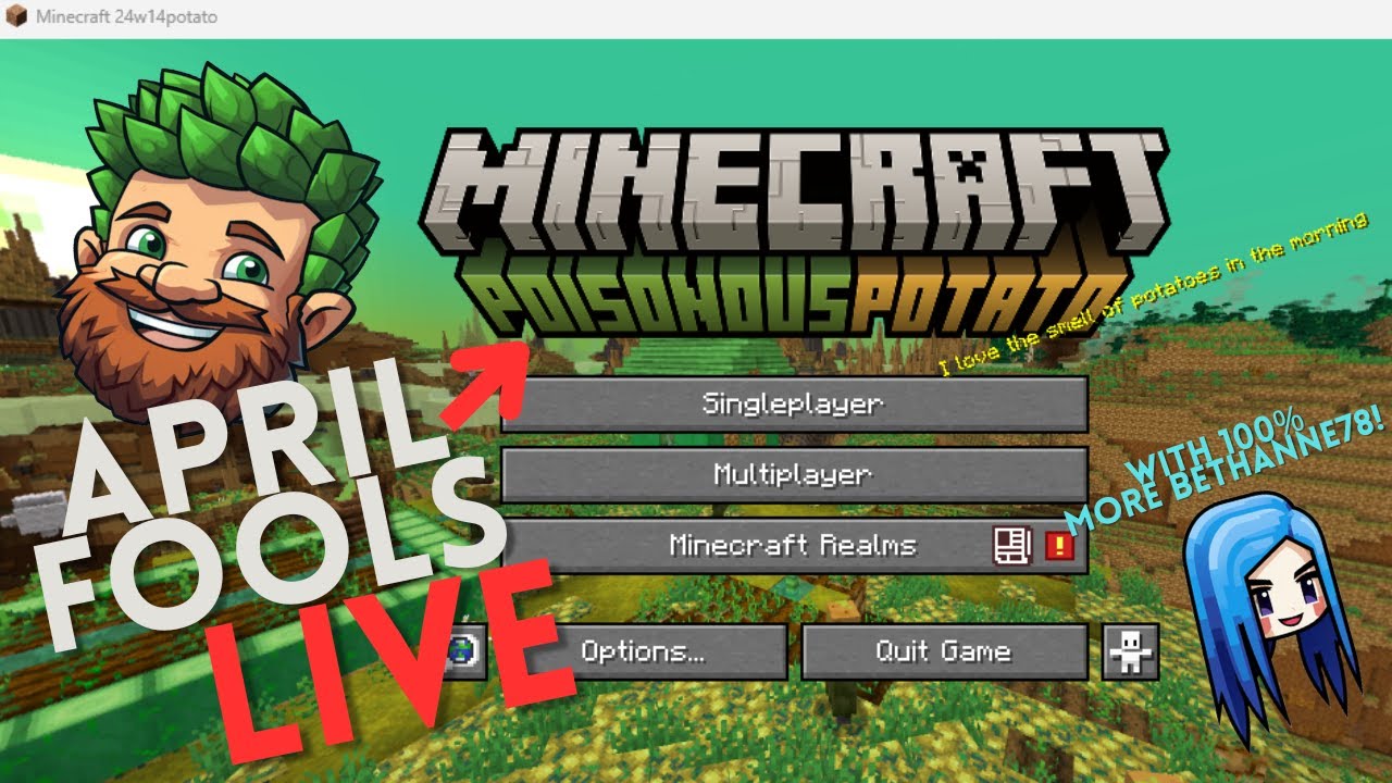 Minecraft April Fools 2024 - Poisonous Potato Dimension! Live ...