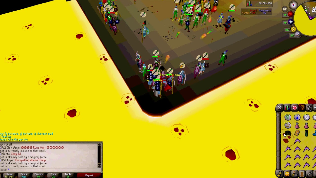 Old School Runescape Epic Clan Wars Battle - 100 vs 100 - Round 2 - YouTube