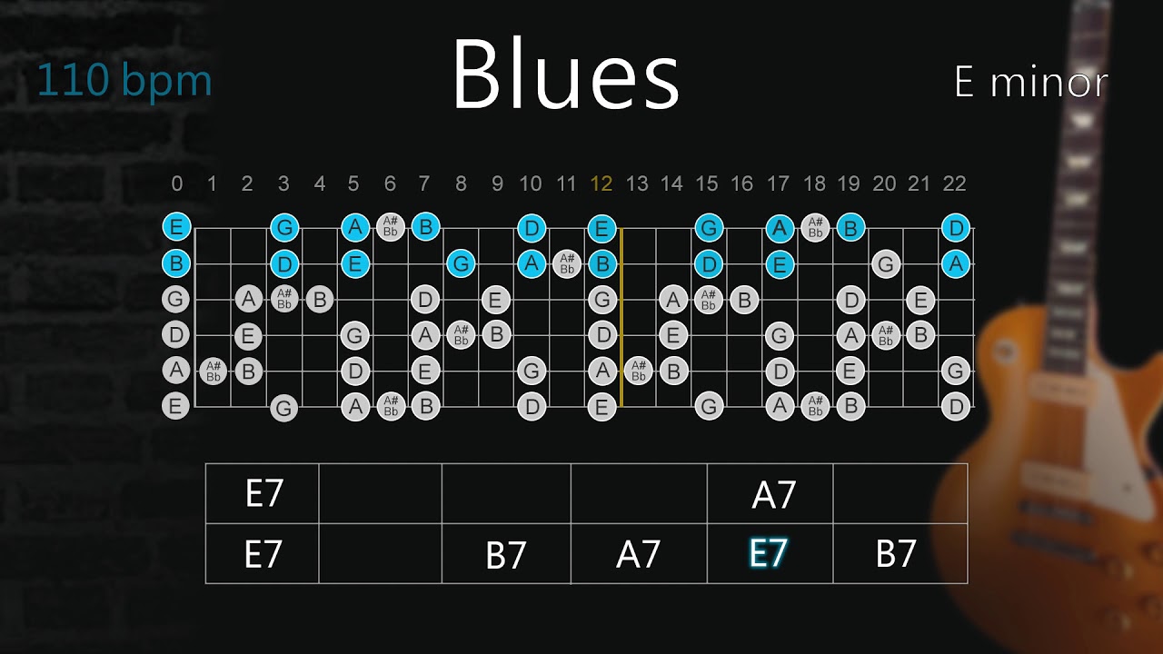 Blues in E minor 110 bpm Backing Track - YouTube