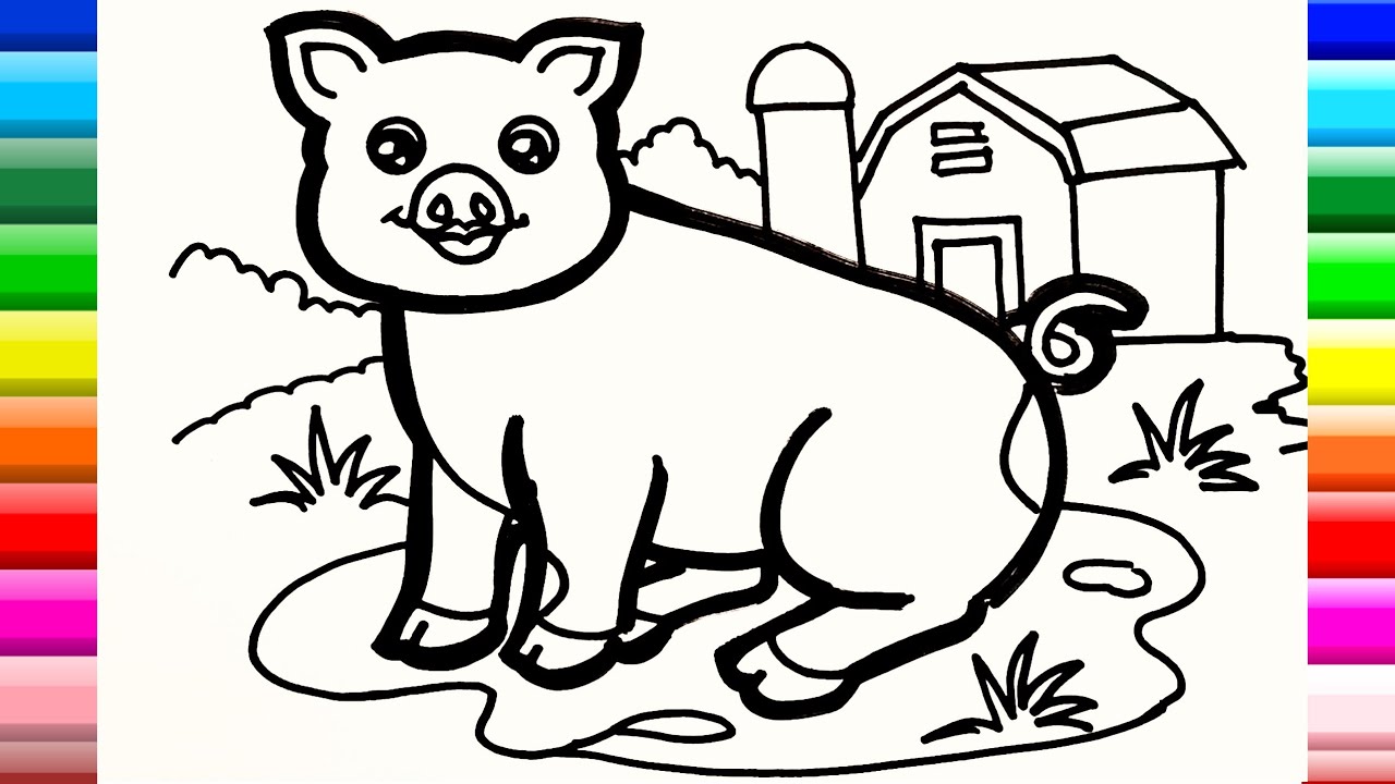 Pig Drawing & Painting How to Draw Pig Drawing - YouTube
