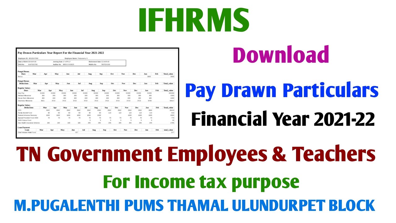 IFHRMS| How to download pay drawn particulars by government employees ...