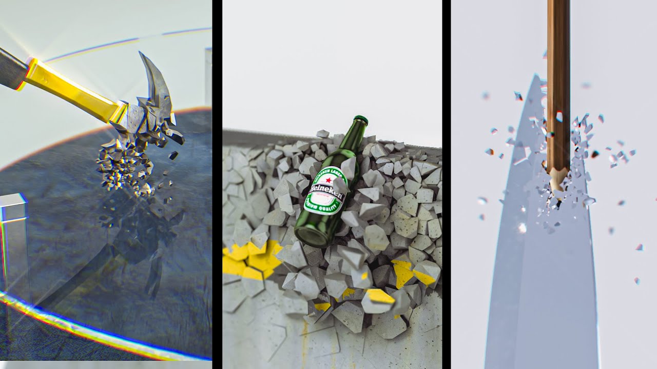 Simulation of breaking an object (Cinema 4D - Voronoi Fracture) 3D ...