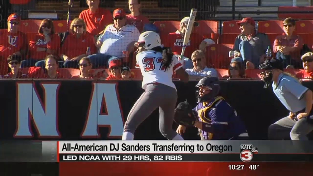 Cajuns Softball Star DJ Sanders transferring to Oregon - YouTube