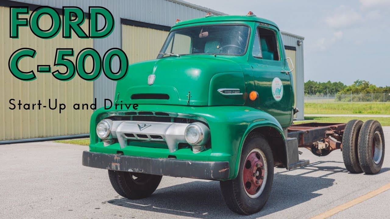 1954 FORD C-500 Cab Over Start Up and Drive - For Sale. - YouTube