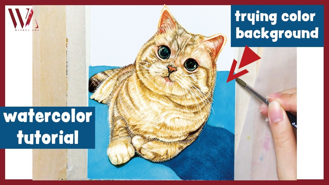 How to Paint Cat using Watercolor | Cute Animal Painting Tutorial ...
