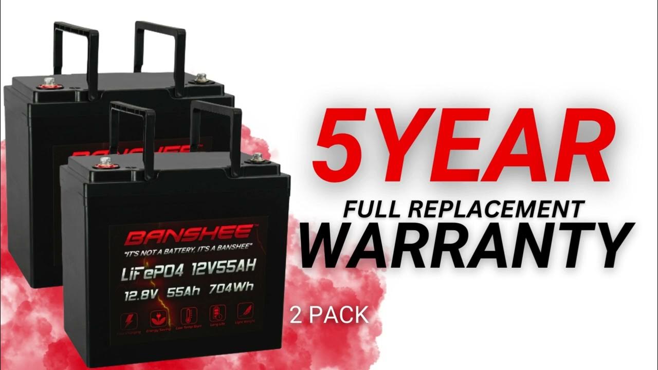 Double the Power: 2-Pack Banshee 12V 55Ah LiFePO4 Lithium Deep Cycle Batteries | 6000+ Cycles ...
