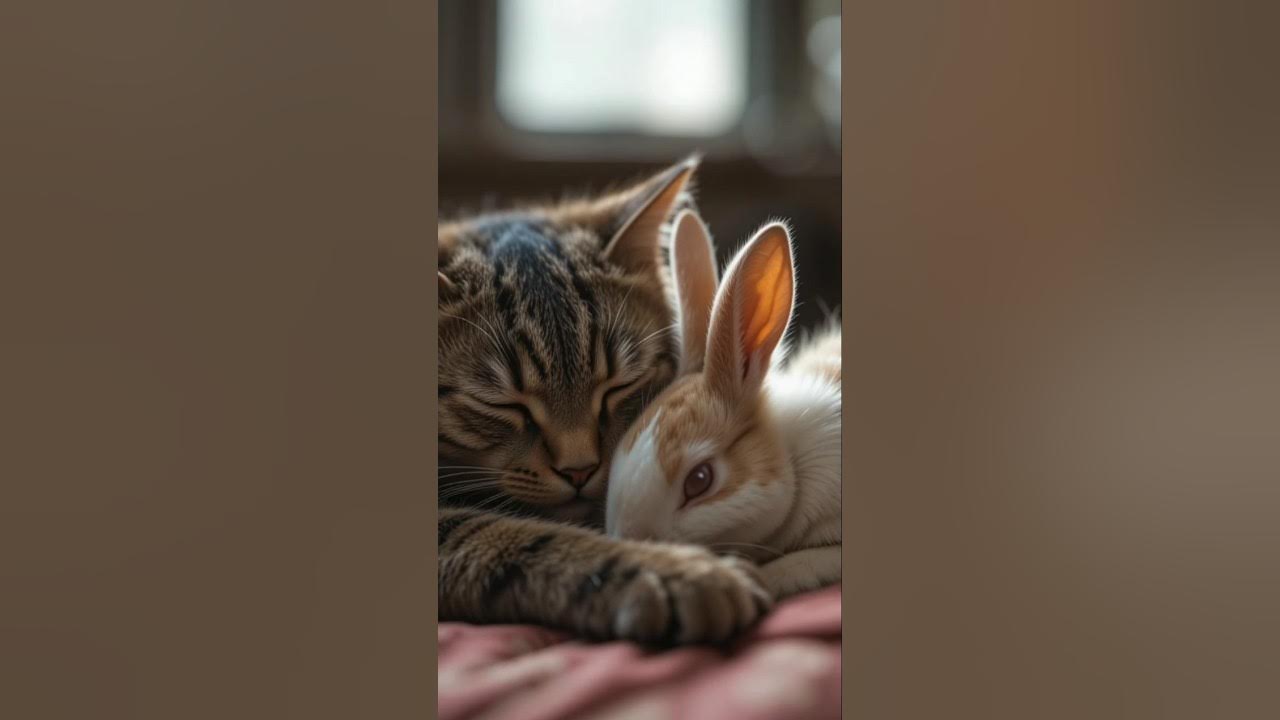 Cat and Rabbit Friendship Tale #cat #rabbit #cats#rabbits#friendship #shorts #ytshorts #cute # ...