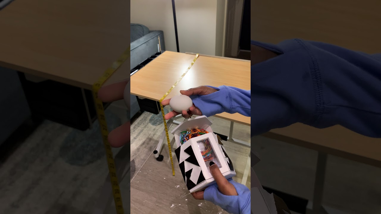 Egg wrap prototype drop test - YouTube