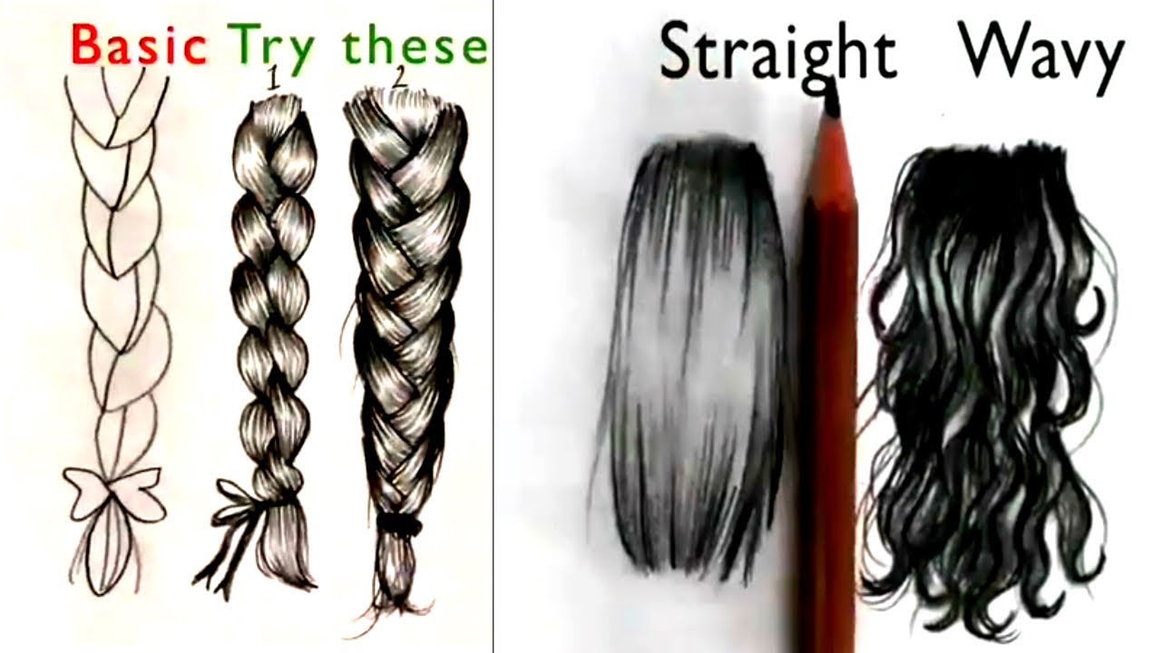 How to Draw Hair | Step by Step | Draw Braids Easy - YouTube