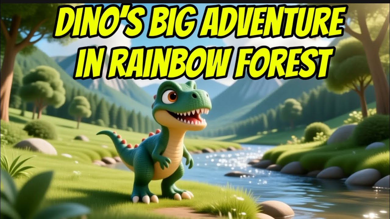 Dinosaur big adventure in Rainbow Forest |kids English stories|Moral ...