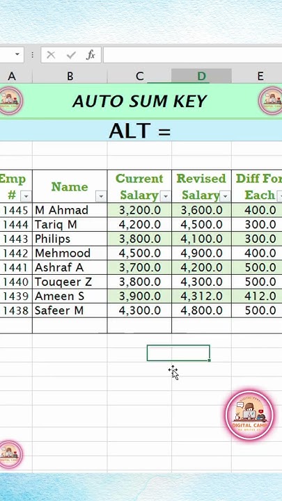 Auto Sum Short Key use Excel#exceltricks#excellearning#Excel#DailyExcelTips#easyfromme - YouTube