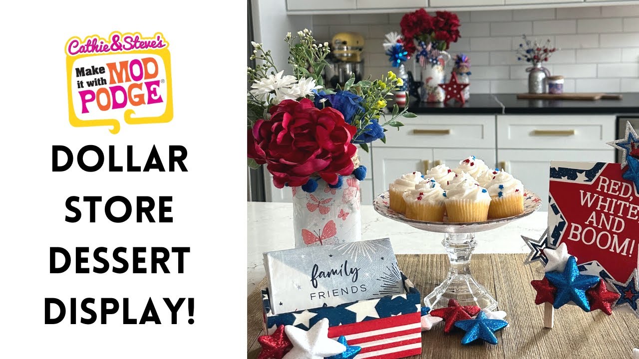 4th of July Dessert Display with Dollar Store Supplies - YouTube