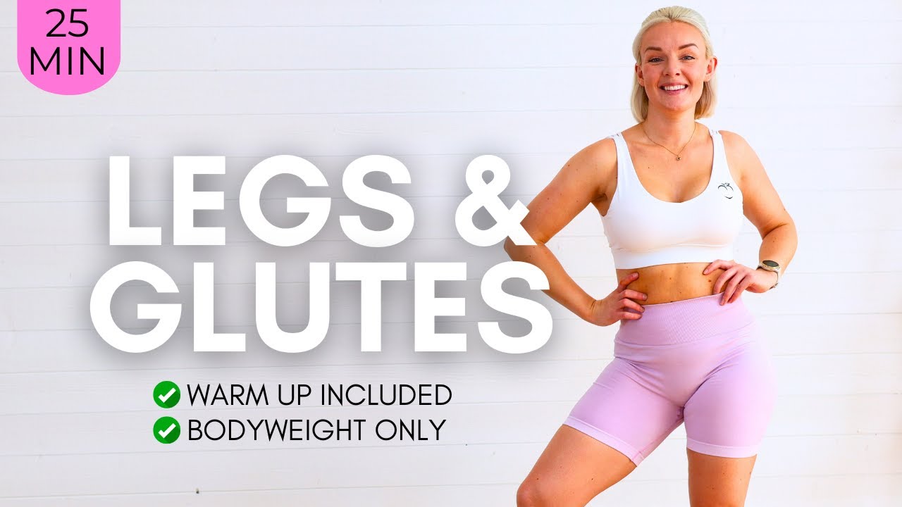 25 MIN LEG WORKOUT | No Equipment Legs and Glutes Workout | NO JUMPING ...