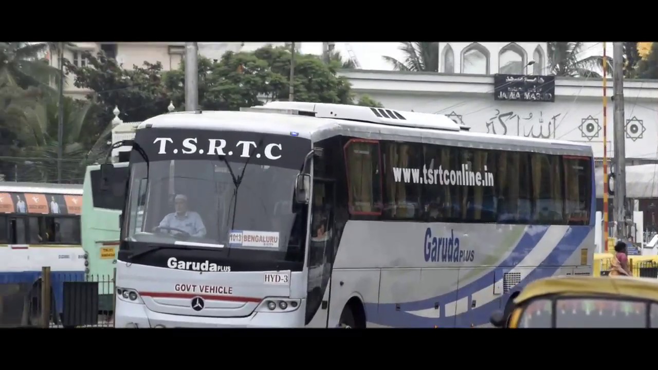 TSRTC GARUDA PLUS MERC BENZ MULTI AXILE - YouTube