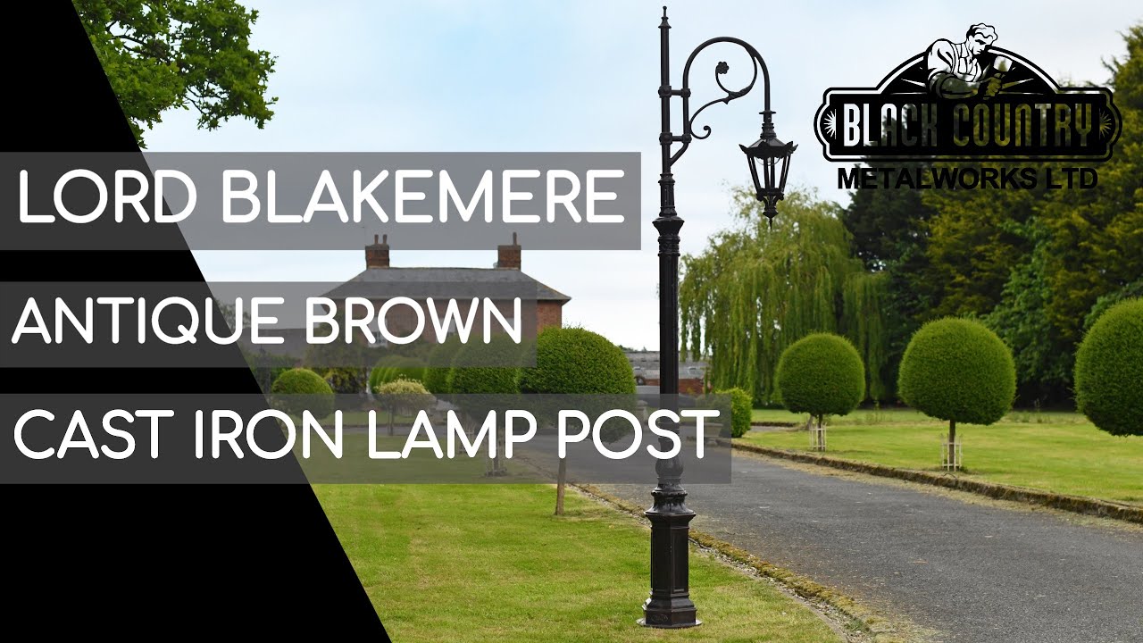 "Lord Blakemere" Antique Brown Cast Iron Ornate Swan Neck Lamp Post ...