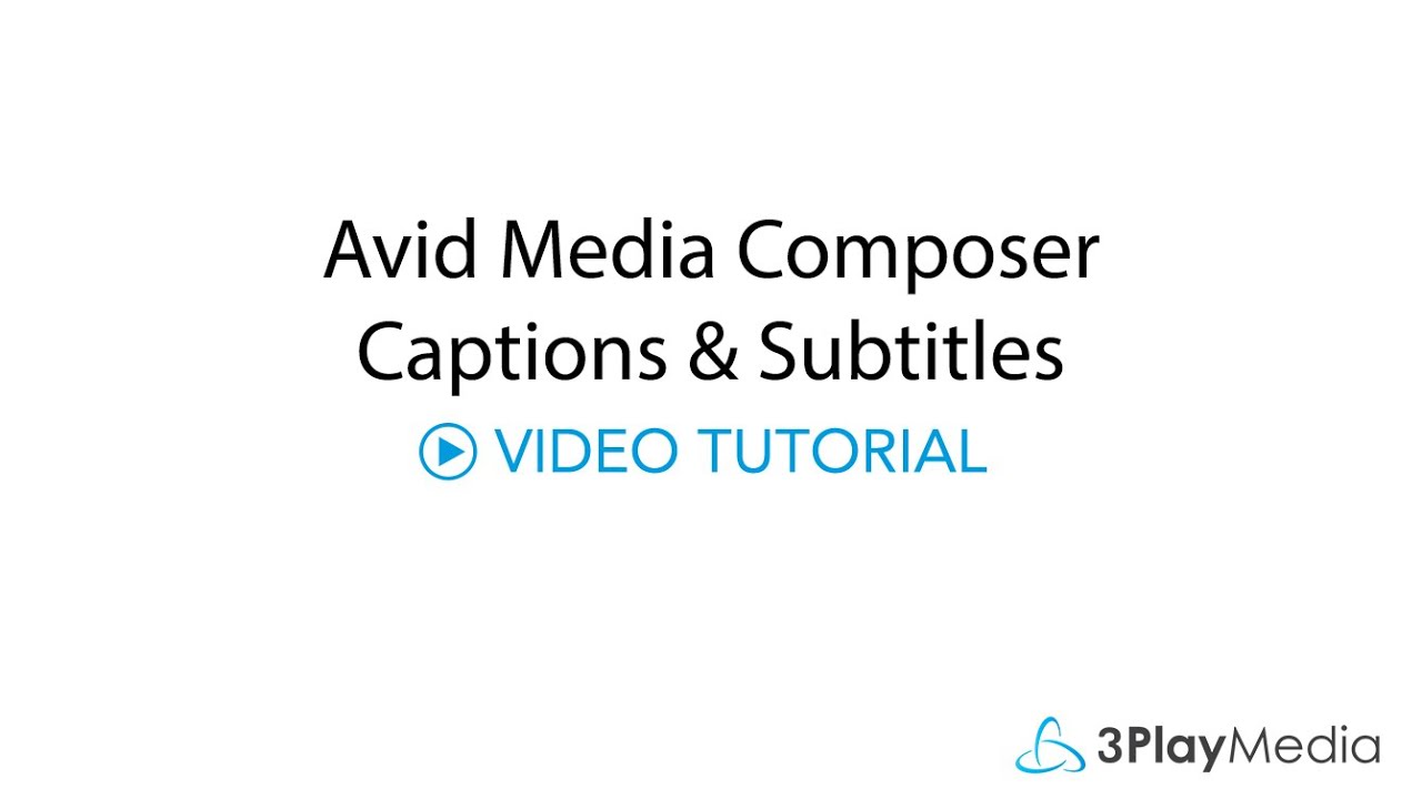 Adding Captions or Subtitles in Avid Media Composer - YouTube