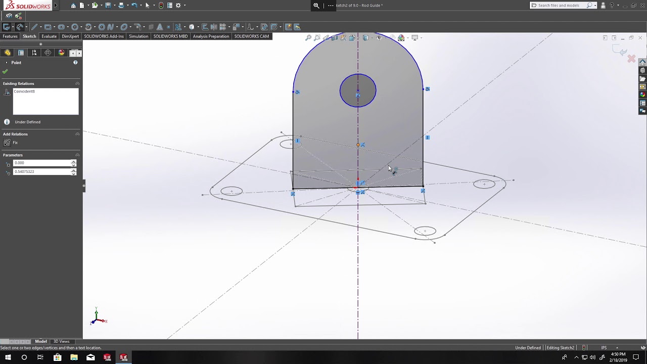 SolidWORKS - Sketch, Reference, and Extrude - YouTube