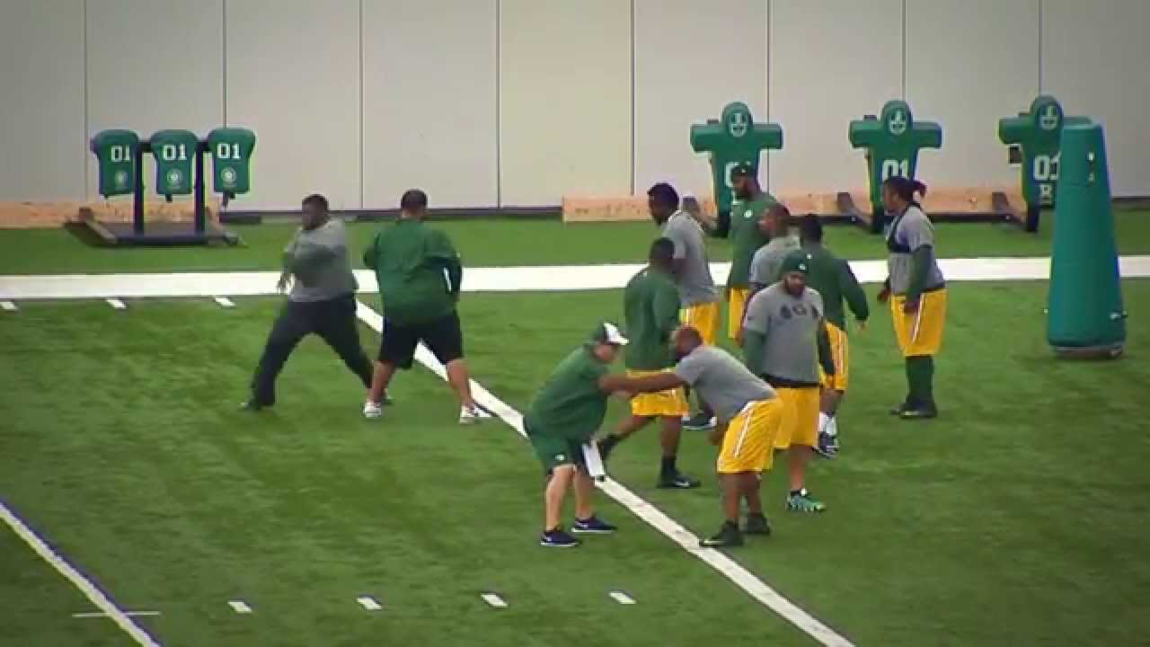 Green Bay Packers flipping the corner drill: Defensive line - YouTube