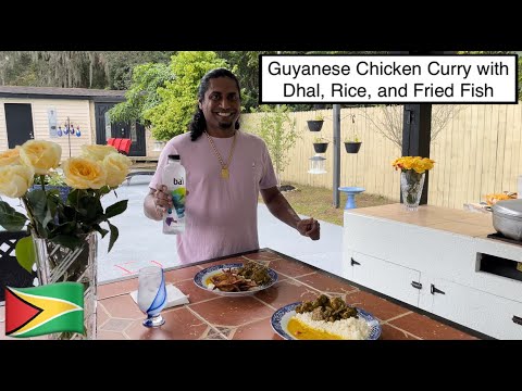 GUYANESE CHICKEN CURRY WITH DHAL, RICE, AND FRIED FISH - YouTube