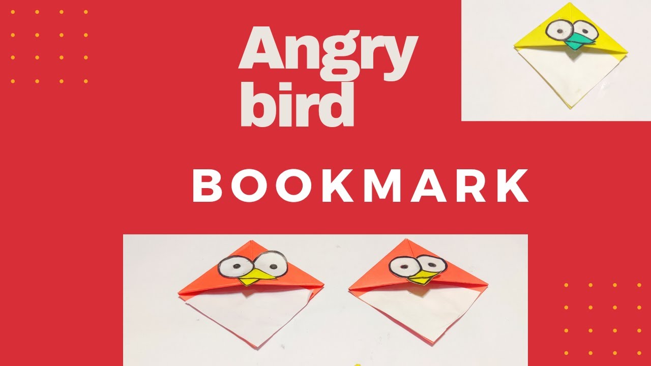 Angry Birds Crafts - Easy Bookmark Corners with Angry Bird Bookmark/DIY ...