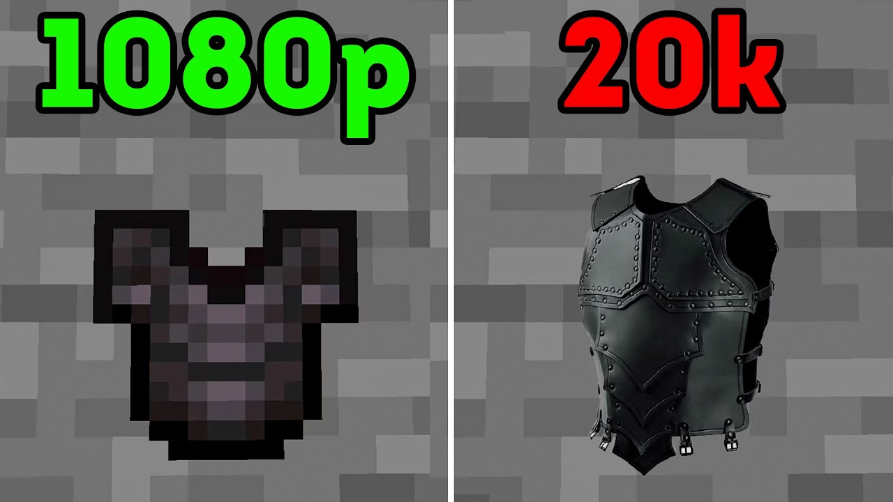 1080p textures vs 20k textures - YouTube