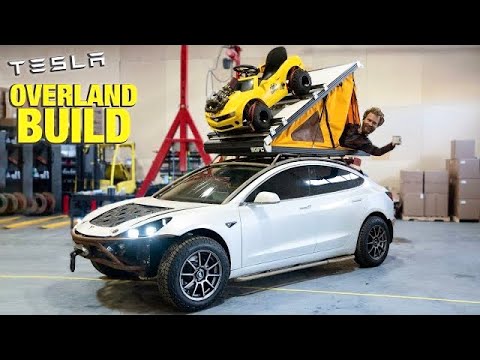 Ultimate Off Road Tesla is Finished! Roll Cage and Roof Tent - YouTube