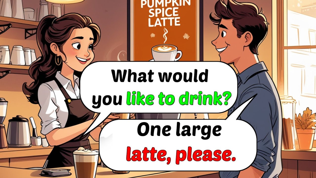 Coffee Shop English Conversation | Simple English Dialogue for ...