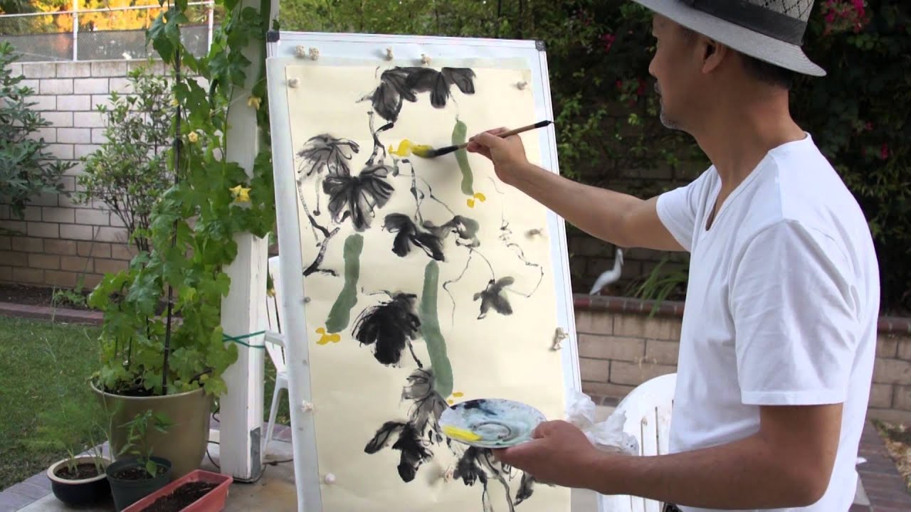 Plein Air Painting Loofah Gourd in my Back Yard - YouTube