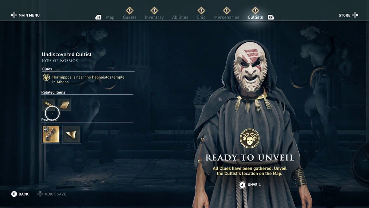 hermippos cultist clue location assassins creed odyssey fort phyle ...