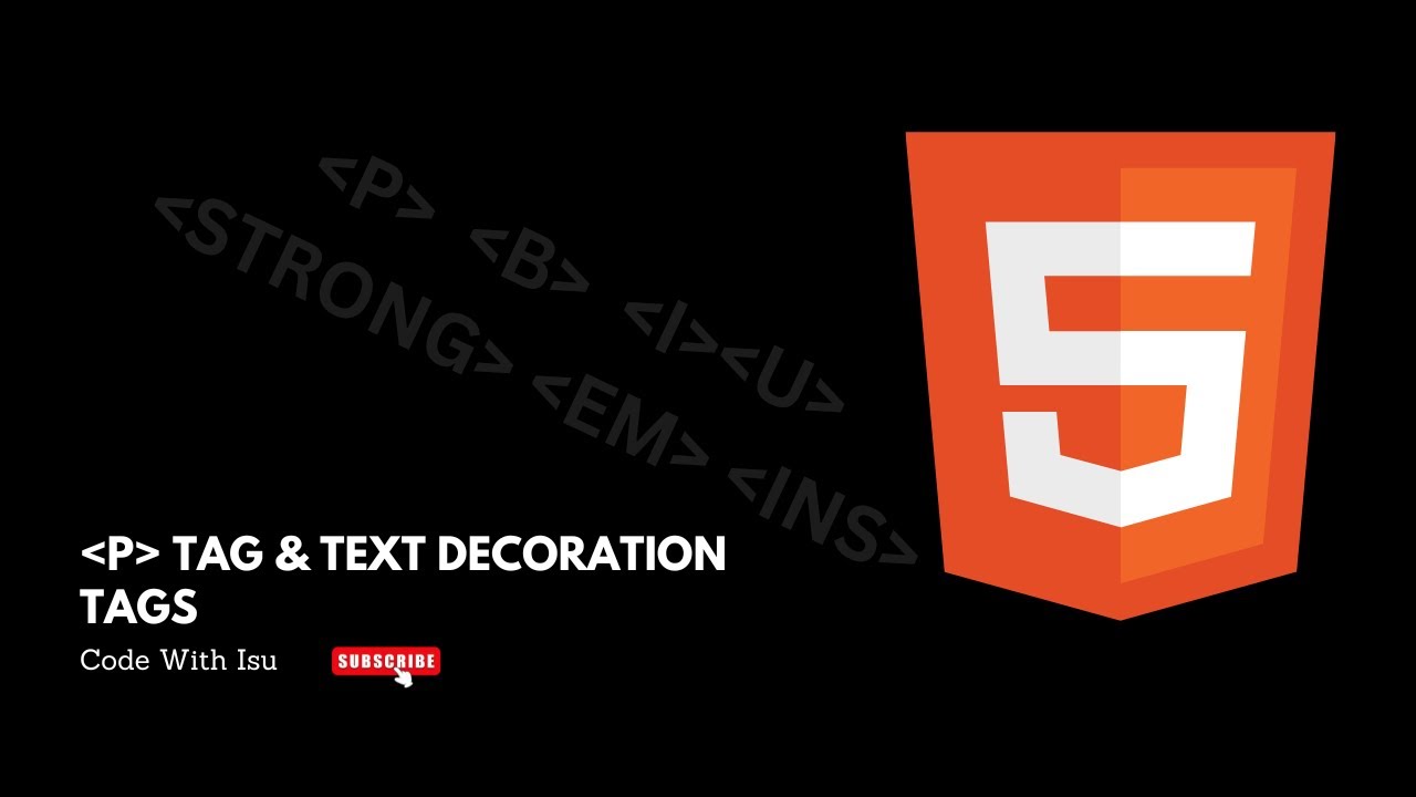 P tag & Text decorations tags in HTML #html #students #education # ...