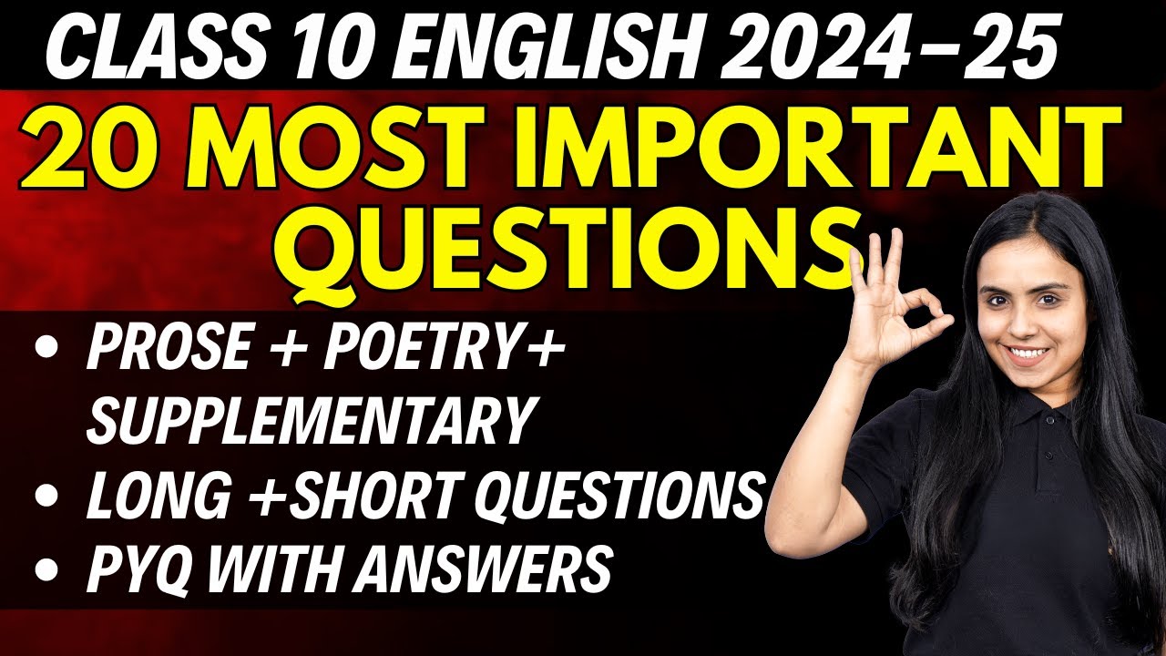 Class 10 English Important Questions | Class 10 English Most Repeated ...