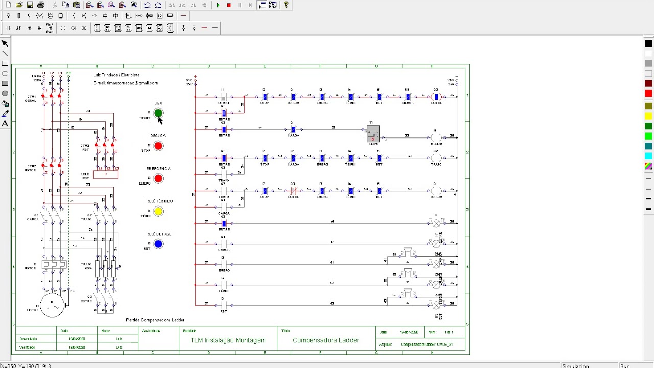CLP Comando Auxiliar Partida Compensada em Ladder - YouTube