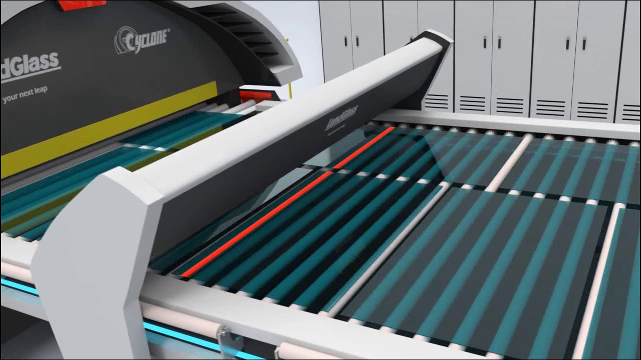 LandGlass Cyclone Glass tempering furnace - YouTube